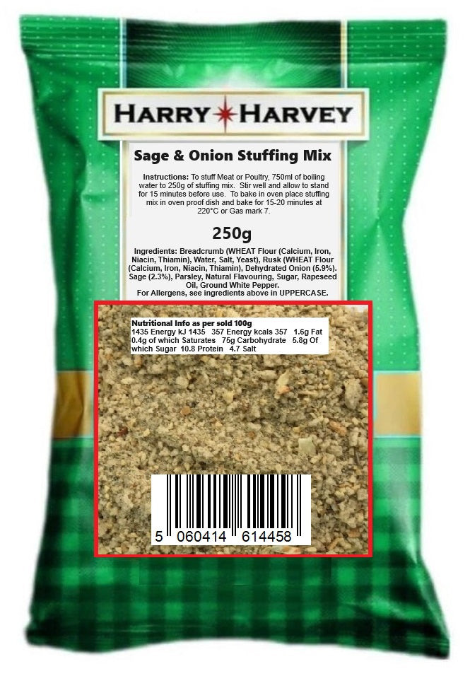 Sage And Onion Stuffing in UK - 250g - Harry Harvey