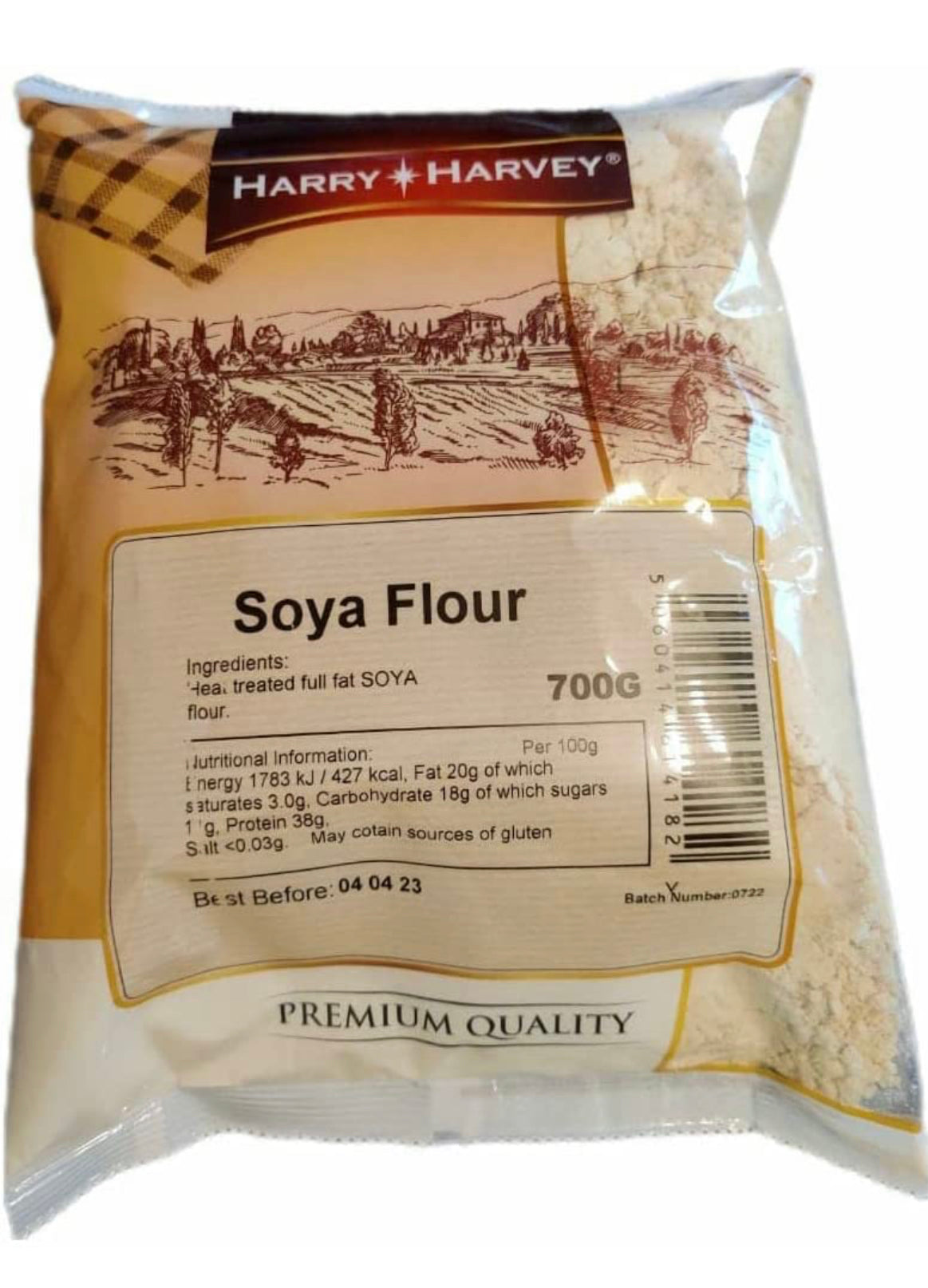 Soya flour 700g, full fat 20% - Harry Harvey